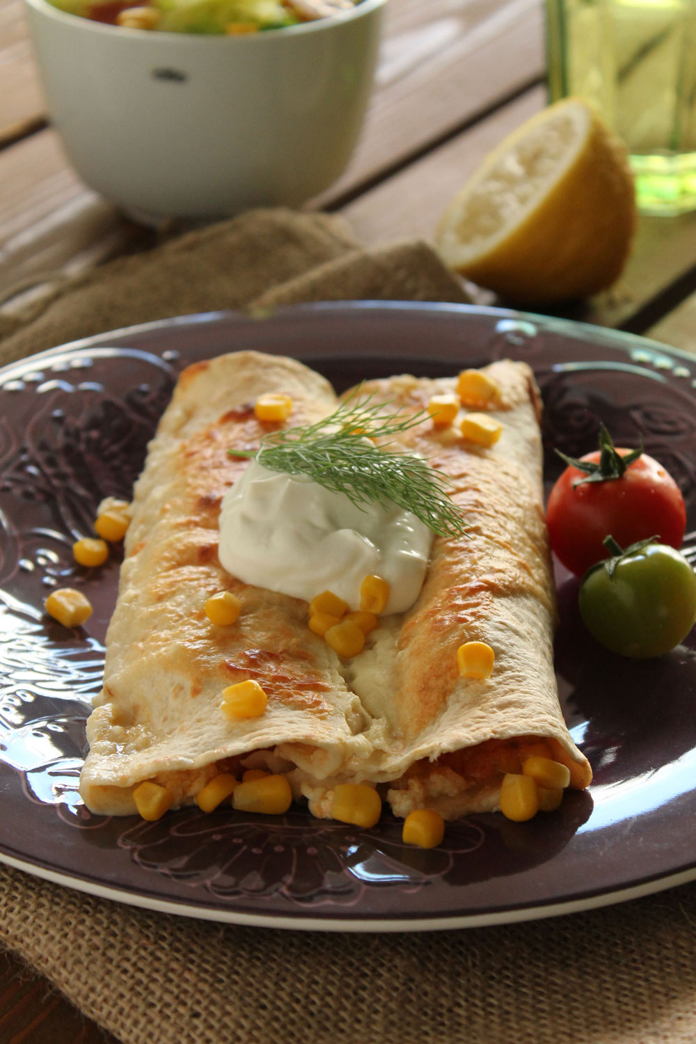 Τορτίγιας με κοτόπουλο, πιπεριές, καλαμπόκι - The one with all the tastes